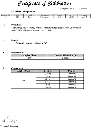 Understanding the data and true value of a calibration certificate ...